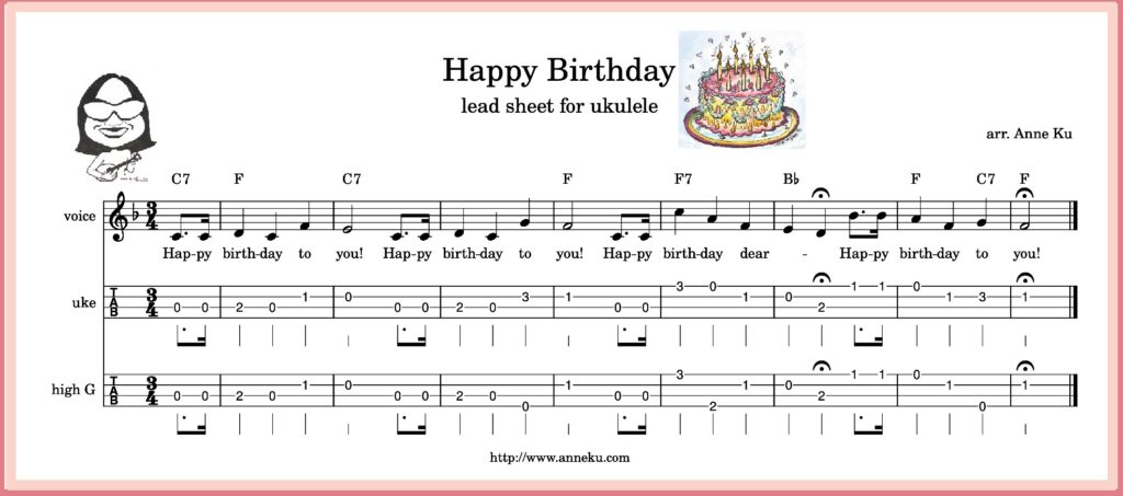 Happy Birthday for ukulele – Anne KuAnne Ku