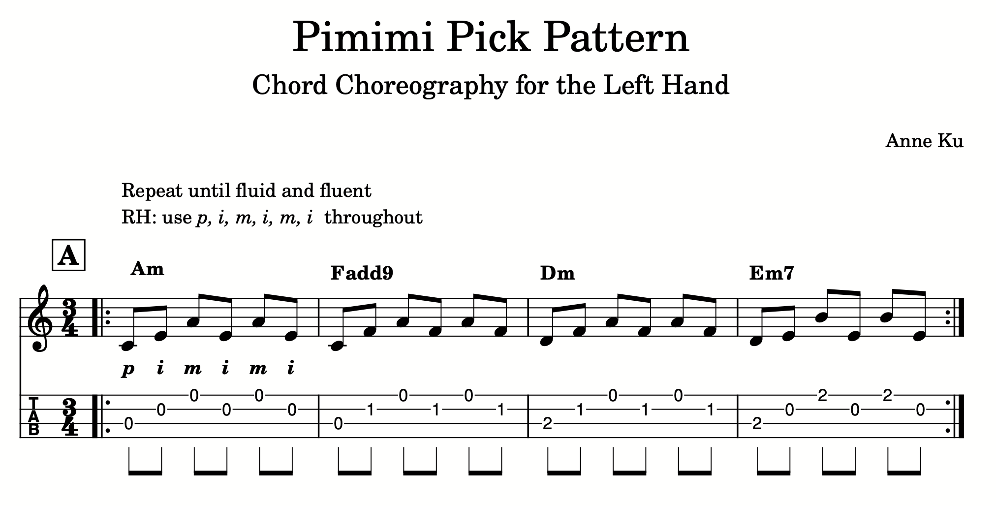 PIMIMI Pick pattern 1st line – Anne KuAnne Ku